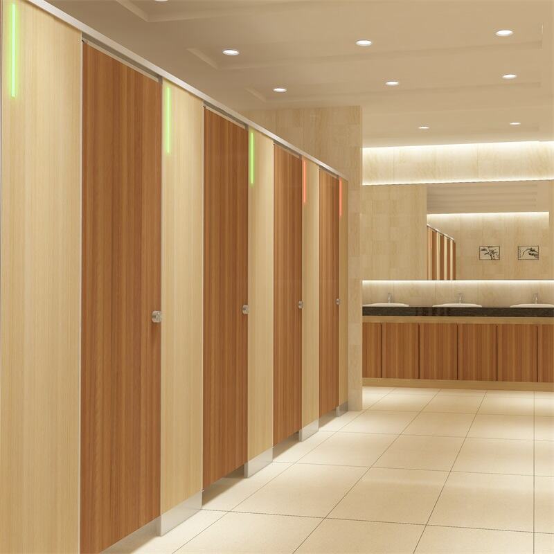 Wooden Floor to Ceiling HPL Bathroom Partition | HPL Toilet Partitions ...
