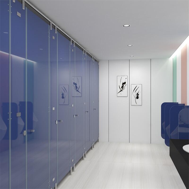 Premium Pink Glass WC Partitions with Stainless Steel Pilaster – 5-Year ...