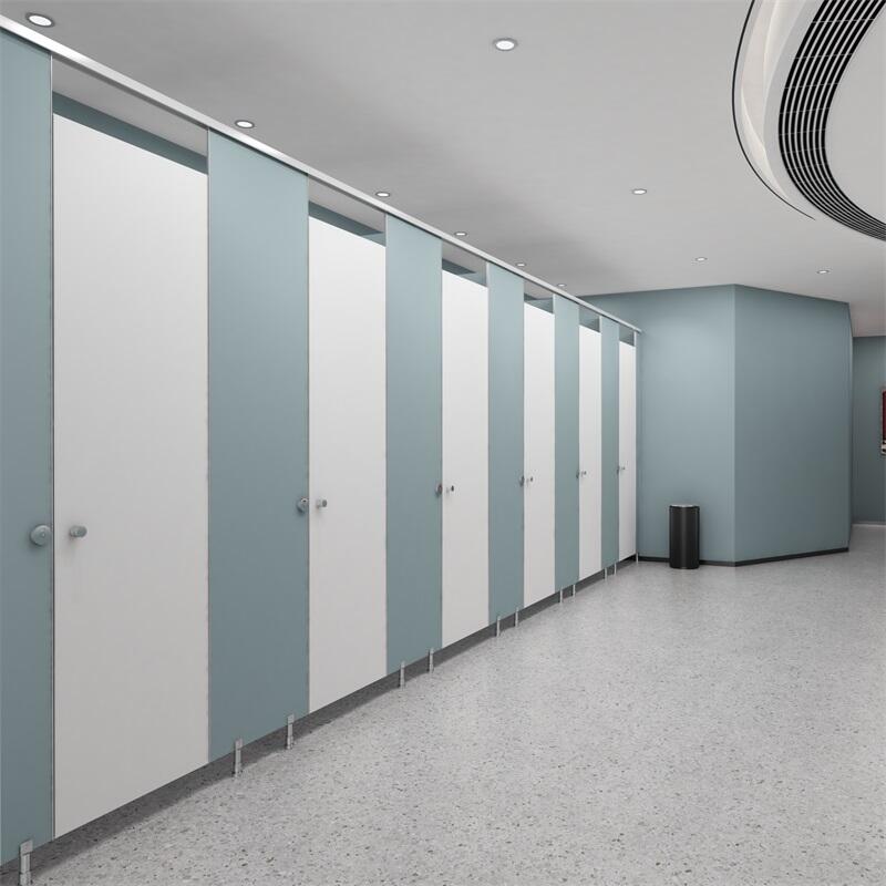Wooden Floor to Ceiling HPL Bathroom Partition | HPL Toilet Partitions ...