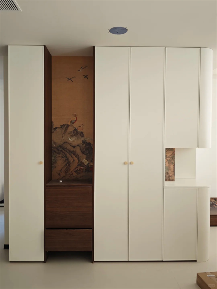 Modern Chinese Arc-shaped Entry Cabinet | Arc-shaped entrance cabinet