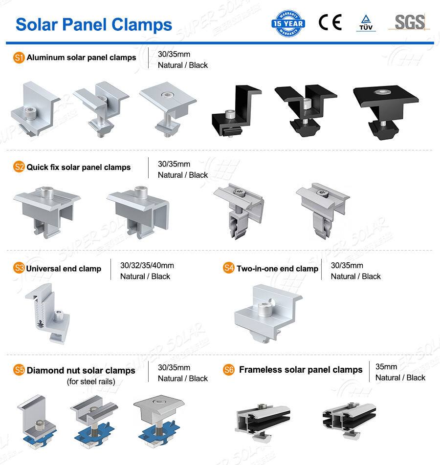 Solar Panel End Clamps Edge Clamps | ACCESSORIES | Super Solar