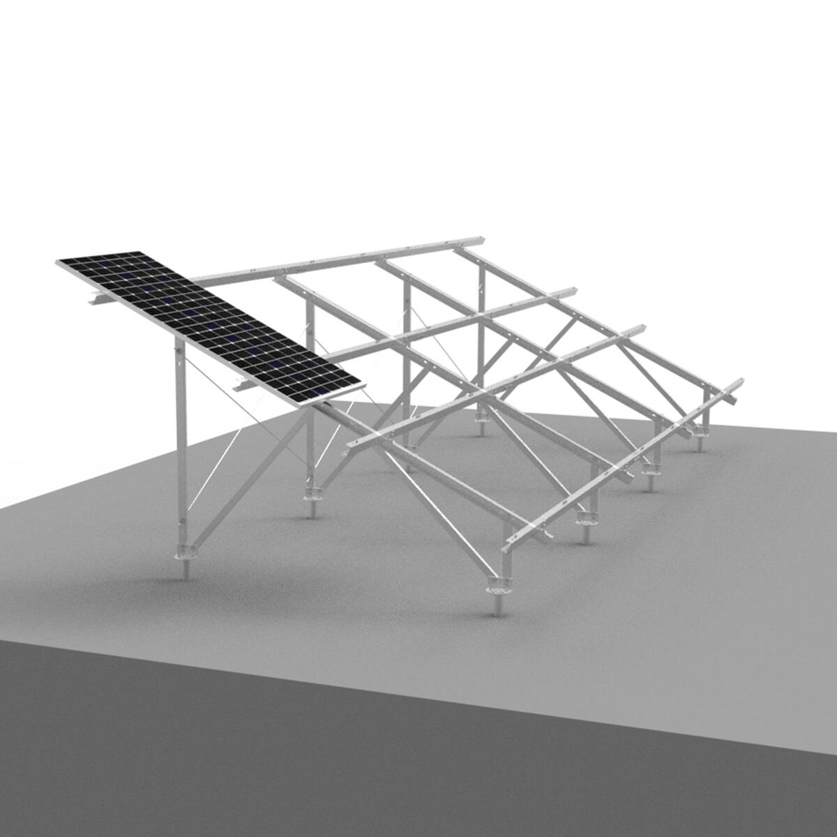 Ground Screw Solar Mounting System | Aluminum Structure On Ramming Pile ...