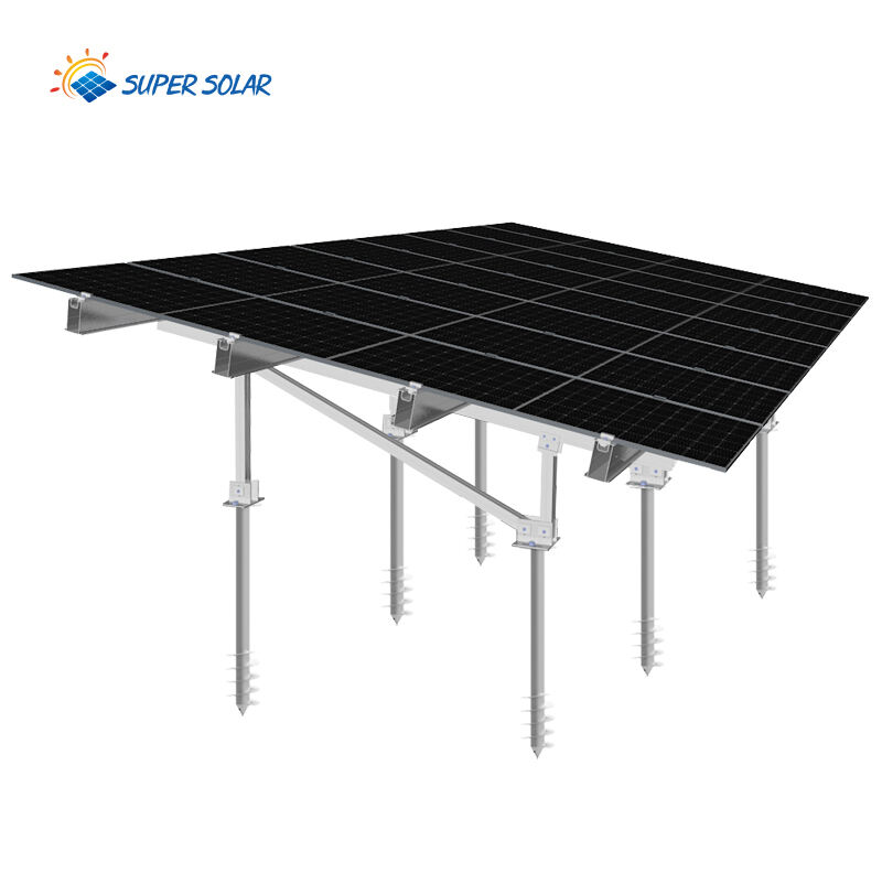 Ground Screw Solar Mounting System | Aluminum Structure On Ramming Pile ...