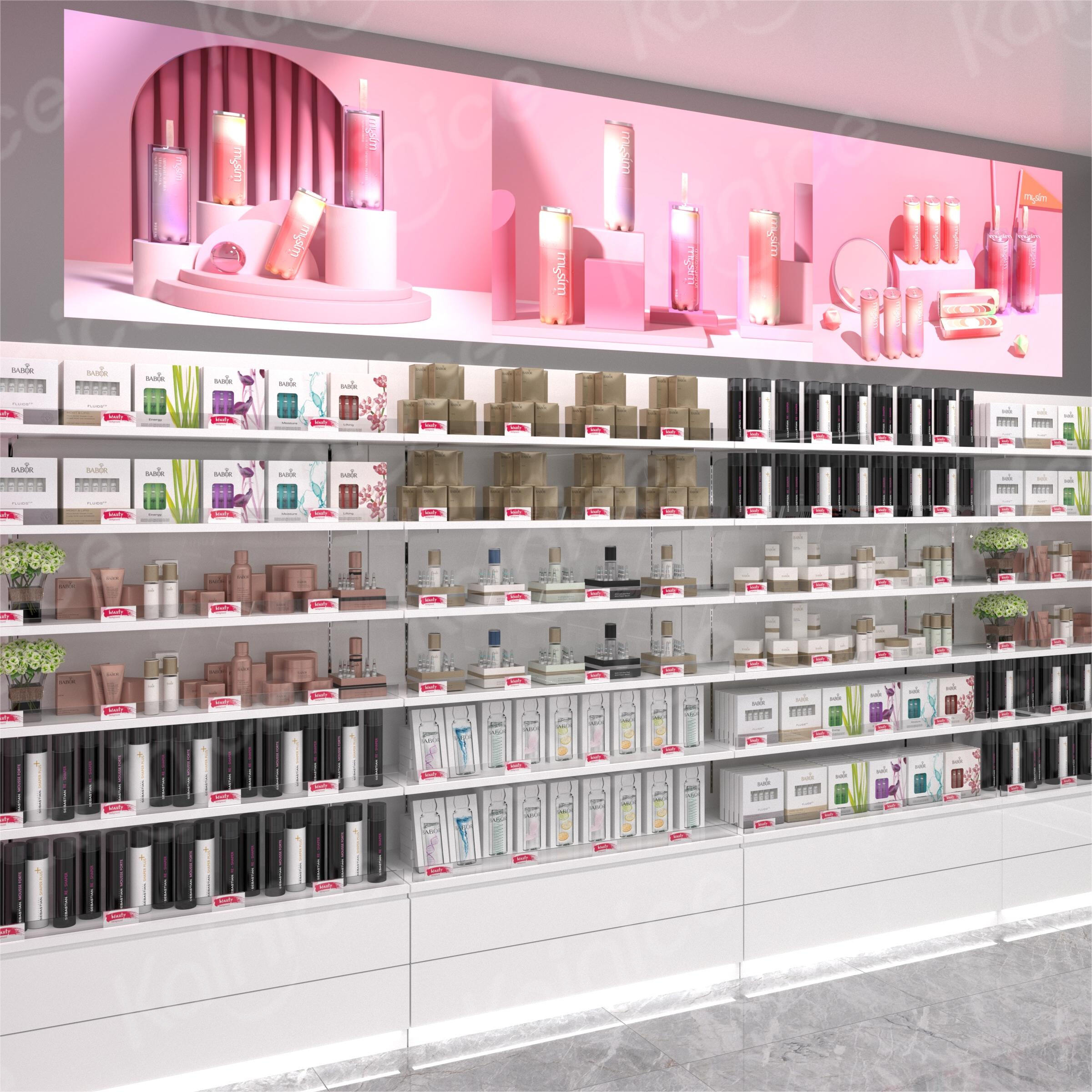 Kainice Beauty Make up Wall Cosmetic Skin Care Display Stand with Led ...