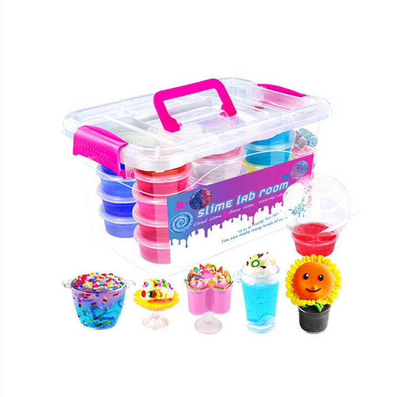 Colored Silk Mud - Non-Toxic Slime Kit with 24 Colors for Kids, DIY ...