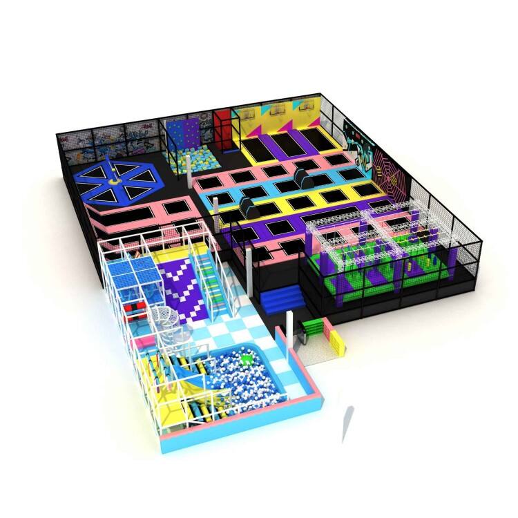 Professional Trampoline Elastic Bed Amusement Park Indoor Playground ...