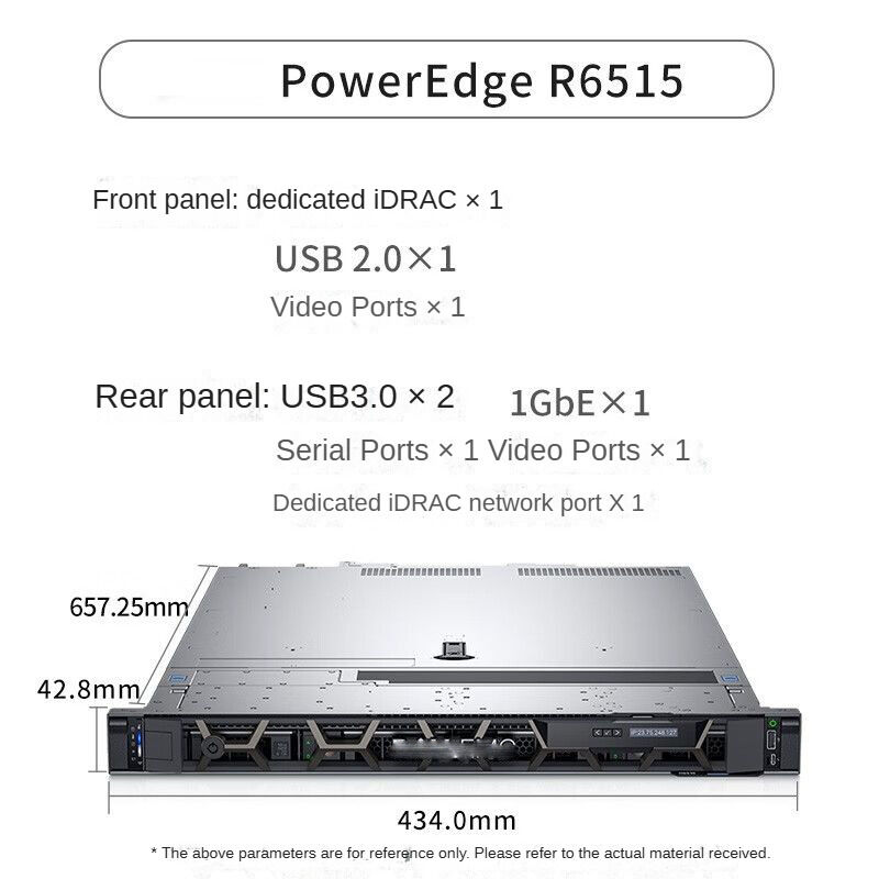 Servidor Dell PowerEdge R6515 1U en rack | Servidor Dell