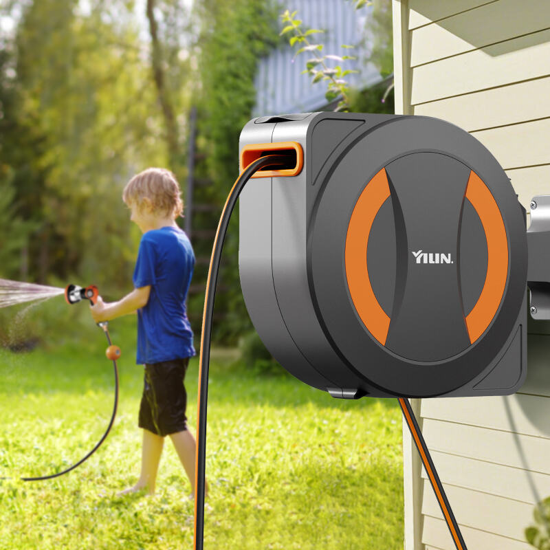 Electric wall-mounted hose reel (30M) (YL25705) | Battery Powered Auto ...
