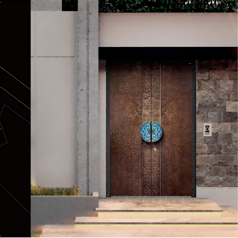 PEAK COPPER PAINT (COPPER PLATE) DOOR | Entrance door | | Professional ...