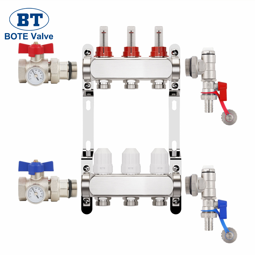 Custom Brass Manifolds for Underfloor Heating | YUHUAN BOTE VALVES