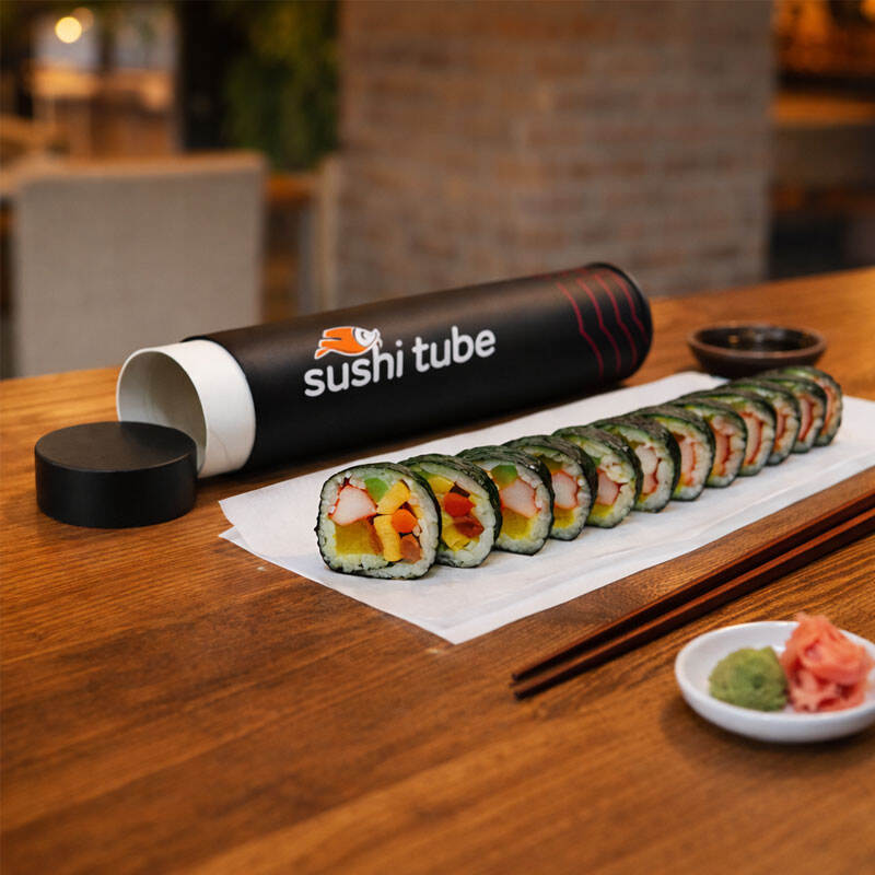Embalagem em tubo sushi push pop up para restaurantes e marcas de sushi ...