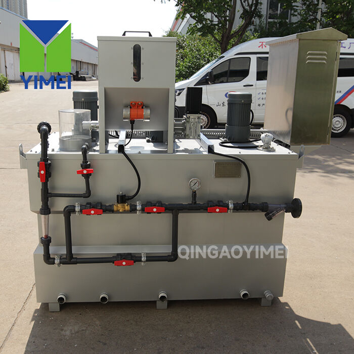 wastewater treatment dose station chemical polymer mixing tank ...