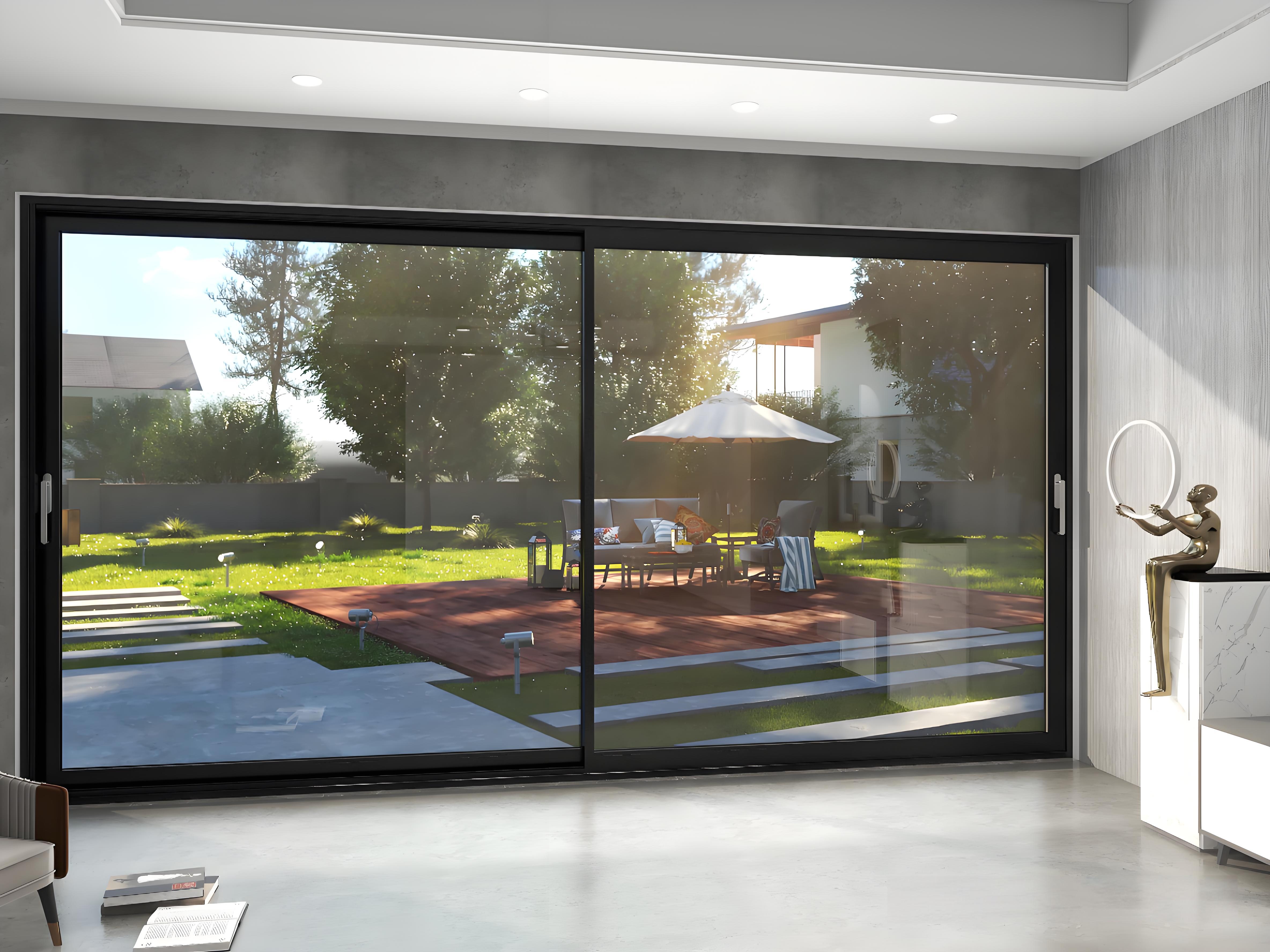 Custom Commercial Double Glass Doors Aluminium Frame Modern Style ...