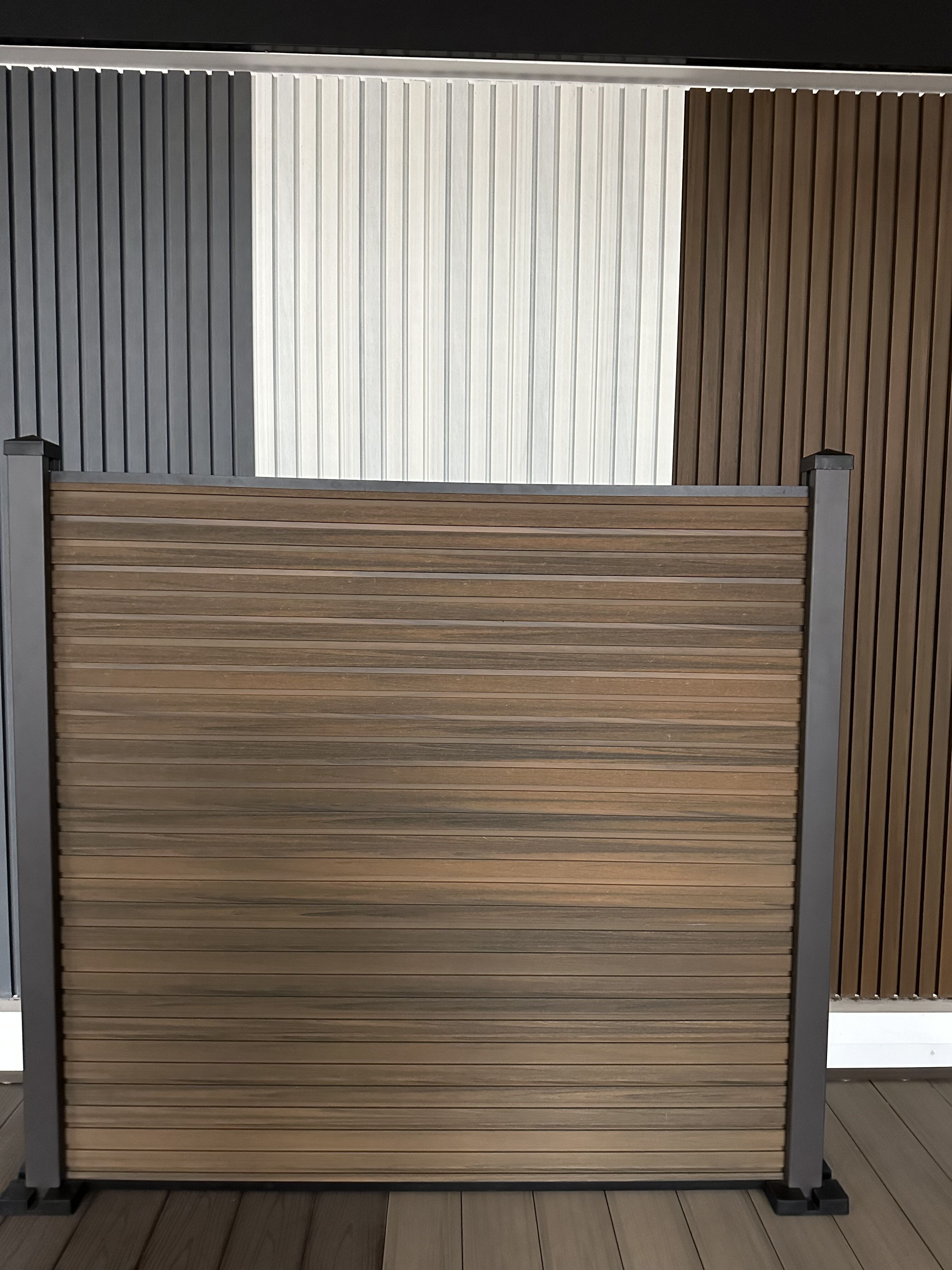 Walnut Slim Slat Co-Extruded WPC Fence – Backyard Composite Panels