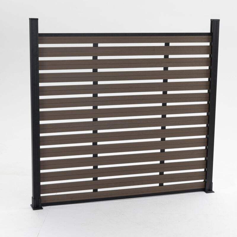 Semi-Privacy Decorative WPC Fence Panel – Horizontal Slat Composite Fence