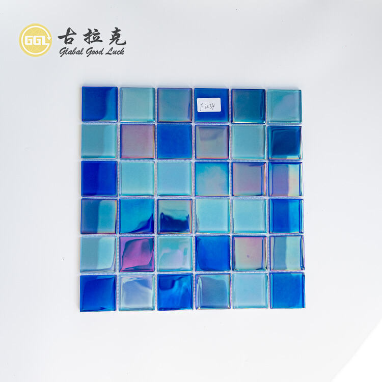 Pool Mosaic Tile Crystal Glass Mosaic Tile For Swimming Pool | Glass ...