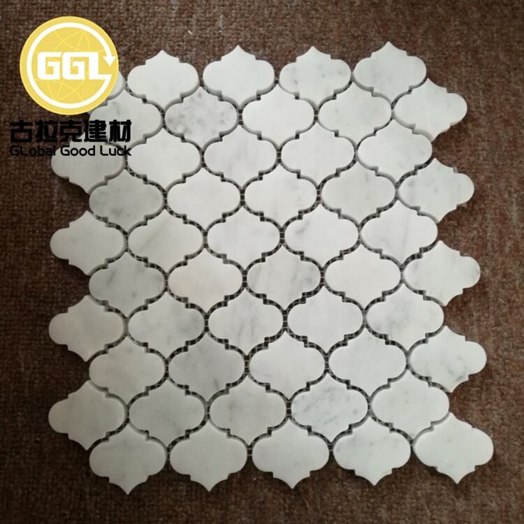 Carrara White Marble Lantern-Shaped Mosaic Wall Flooring Tiles ...
