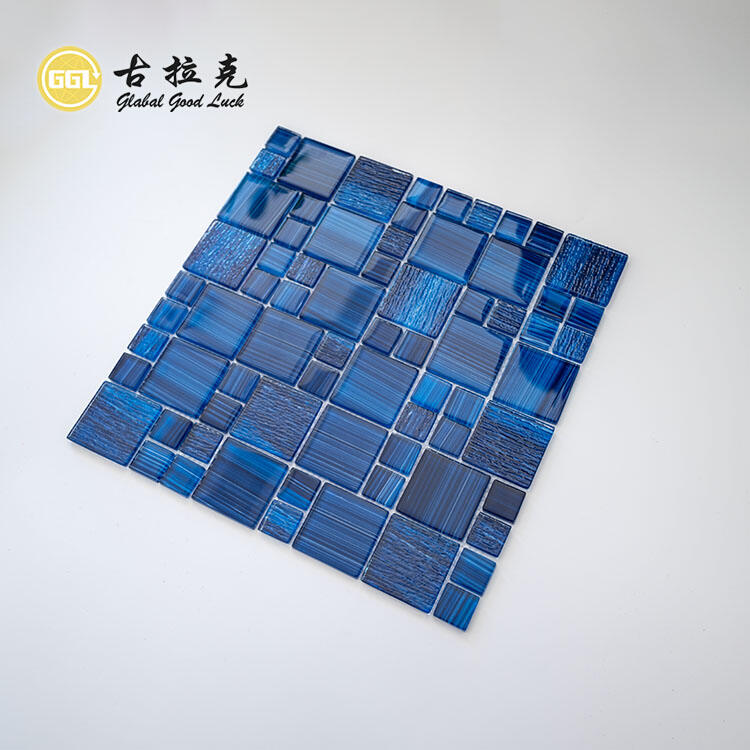 Dark Blue Wall Tiles Glass Background Decorate Glass Mosaic Tile ...