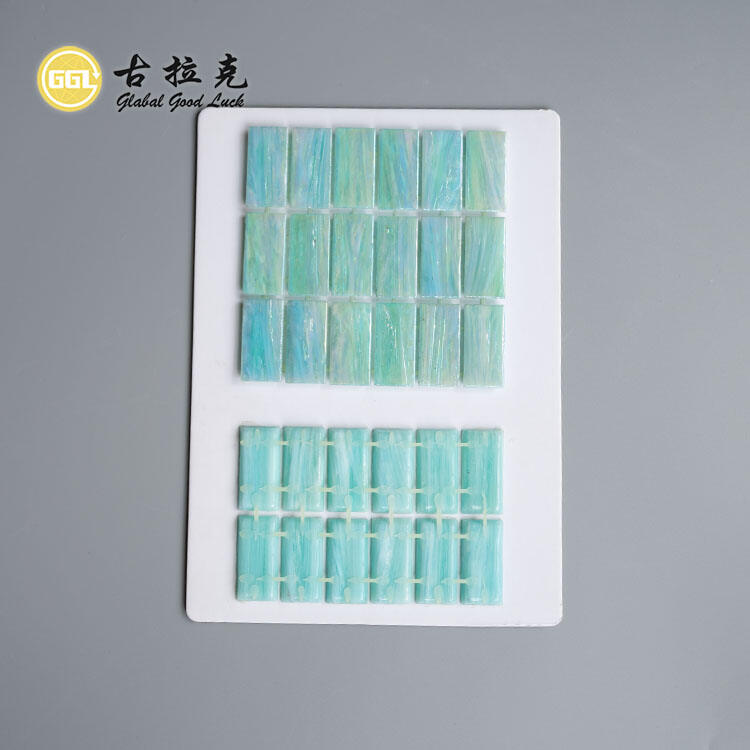 New Light Green Glass Mosaic Tile Dot-Mounted Pool Mosaic Tiles | Glass ...