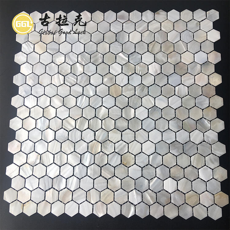 Kitchen Backsplashes Hexagon Shape Shell Mosaic Tile Wall Decoration ...