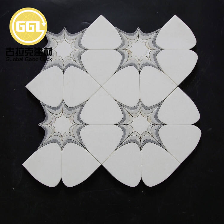 Premium Quality Marble Waterjet Parquet Feature Mosaic Tile Inlay Shell ...
