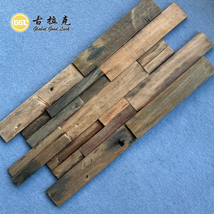 Long Strip Natural Wood Mosaic Tile for Wall Decor | Wood Mosaic Tile ...