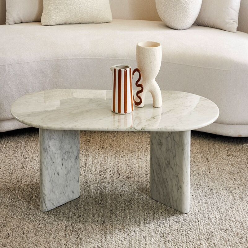 Carrara White Marble Coffee Table | Elegant Home Decor Solution