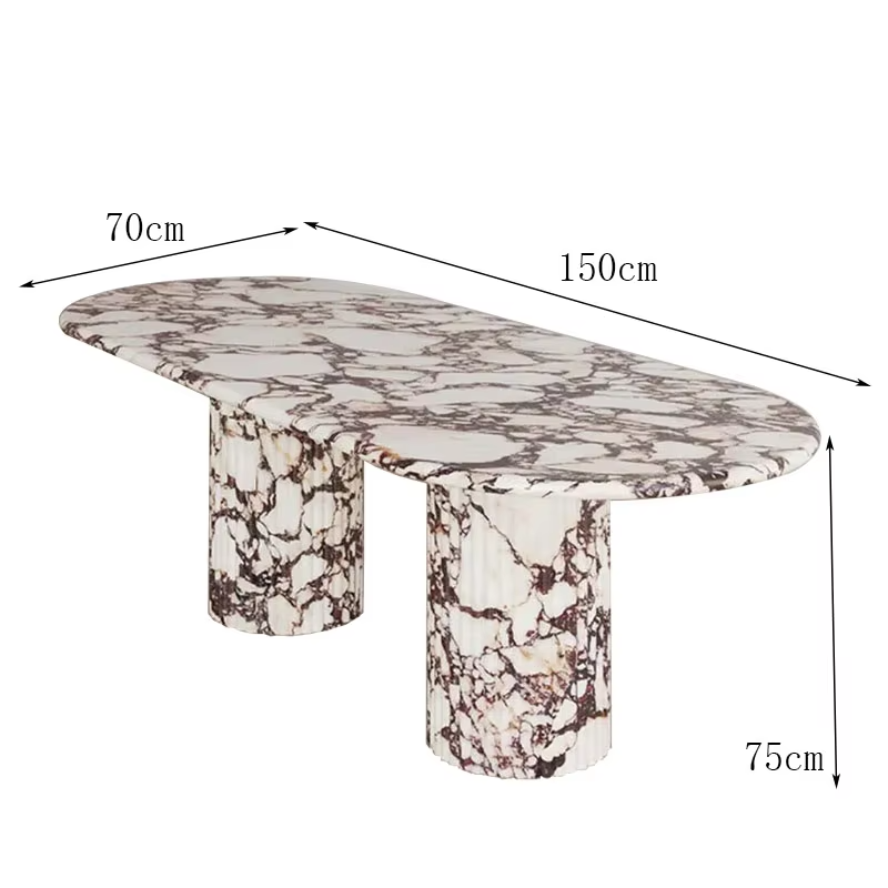 Calacatta Viola Marble Dining Table | Elegant Custom-Size Stone Tables
