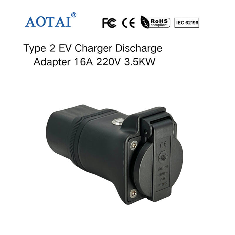 AOTAI Type 2 to Schuko EV Charger Discharge Adapter with Switch, China ...