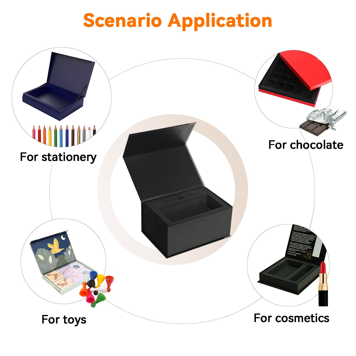 Black Square Magnetic Gift Box Factory Custom Wholesale