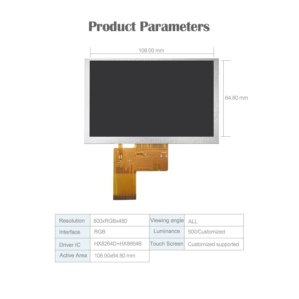 5인치 800*480 IPS 스크린 RGB 인터페이스 TFT LCD 디스플레이 모듈