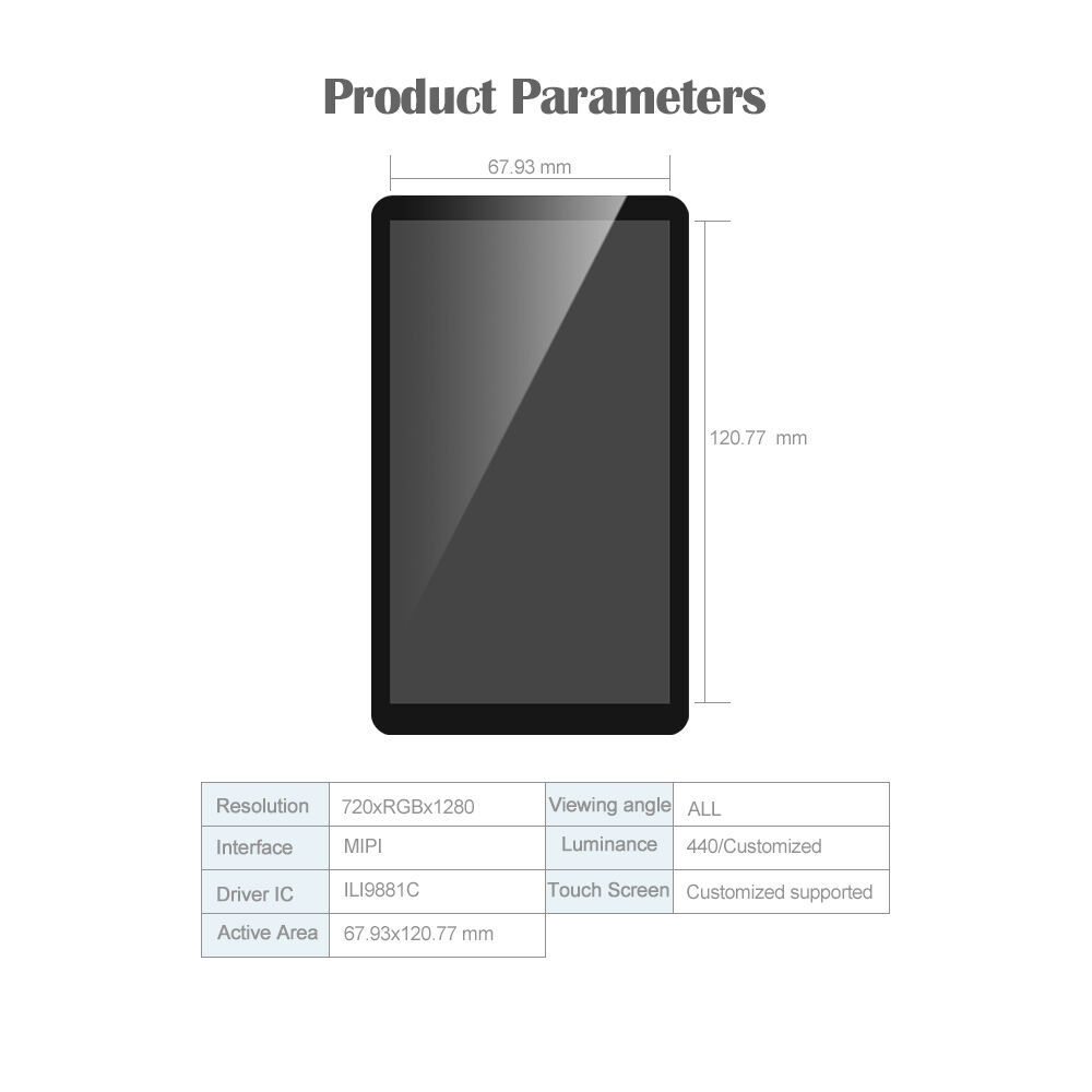 5.5 Inch 720P 720x1280 IPS MIPI Interface LCD Display CTP Capacitive Touch Panel TFT LCD Modules
