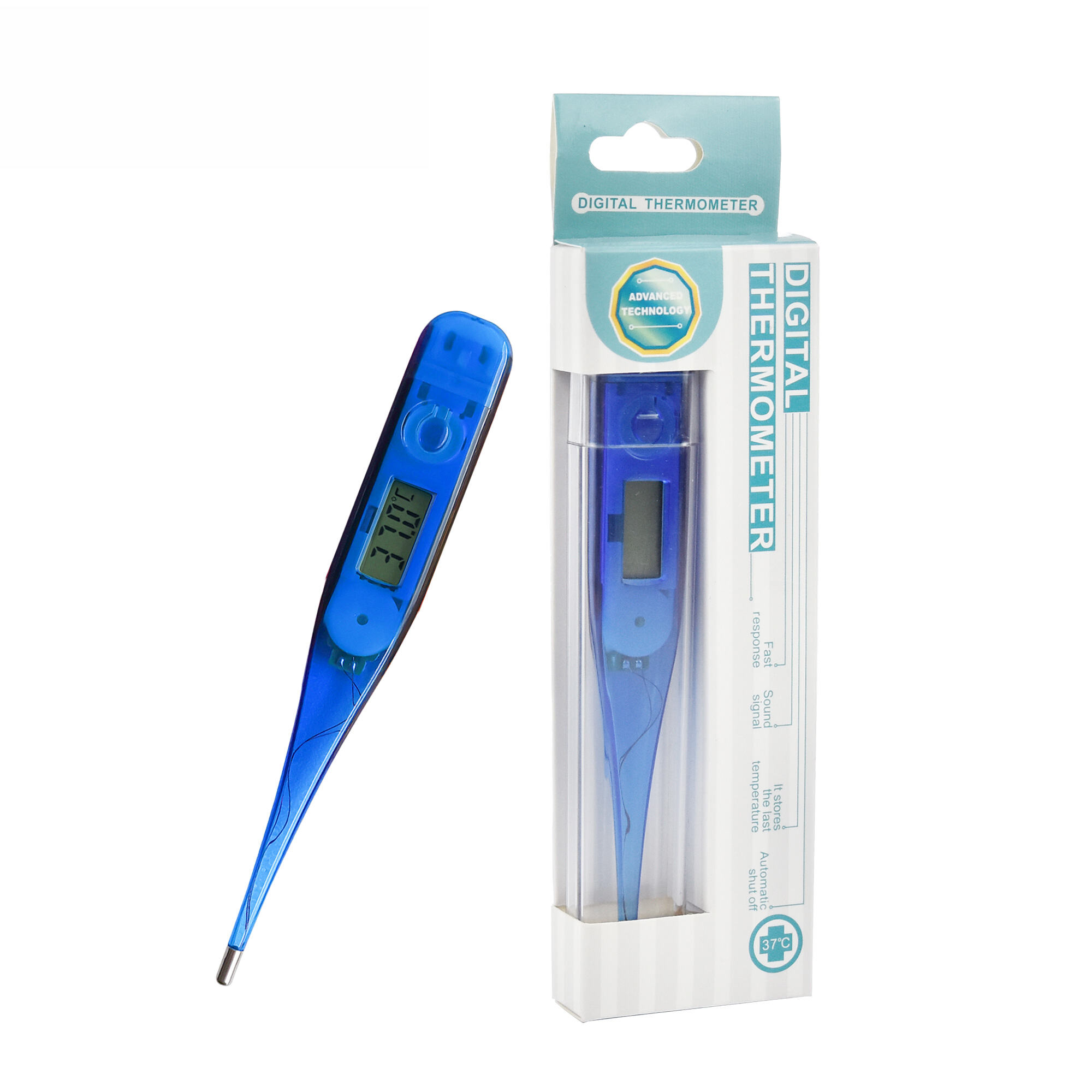 HUAAN Digital termometer kvicksilverfri, hård spets, 60 sekunder, feberlarm, DT-01D BLUE ...