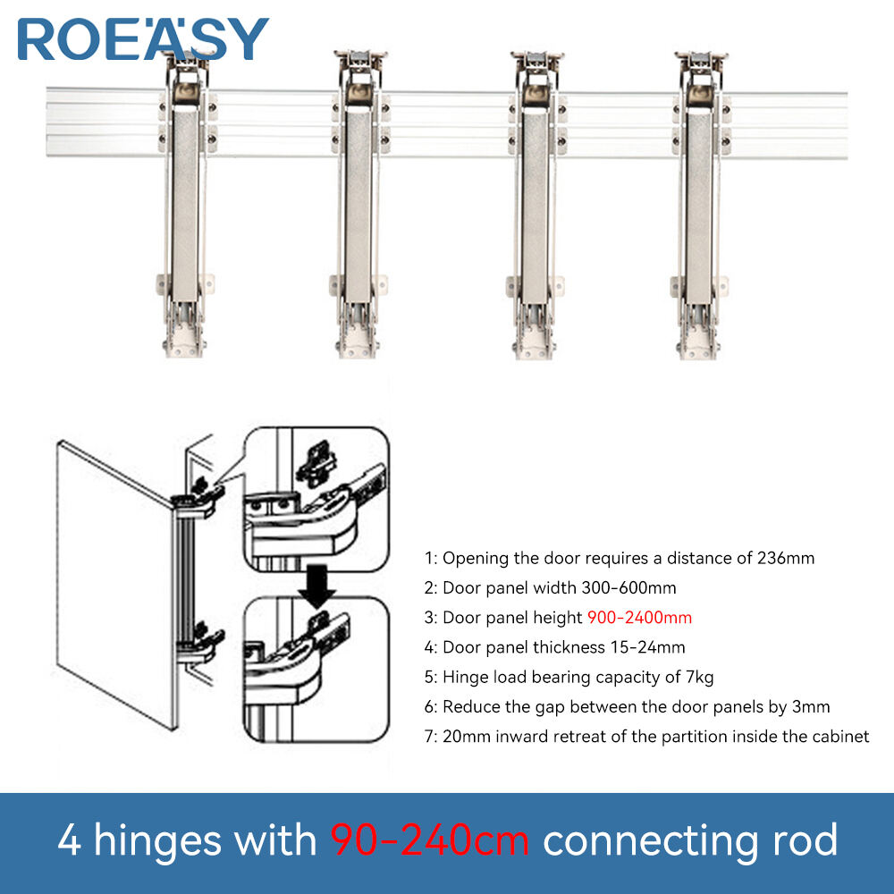 ROEASY BH-001 Parallel Opening Bus Sliding Door Hinges Damping Buffer Folding Door Hinges for ...