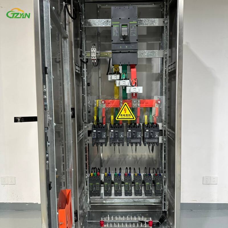 Distribution cabinet with frame circuit breaker control cabinet