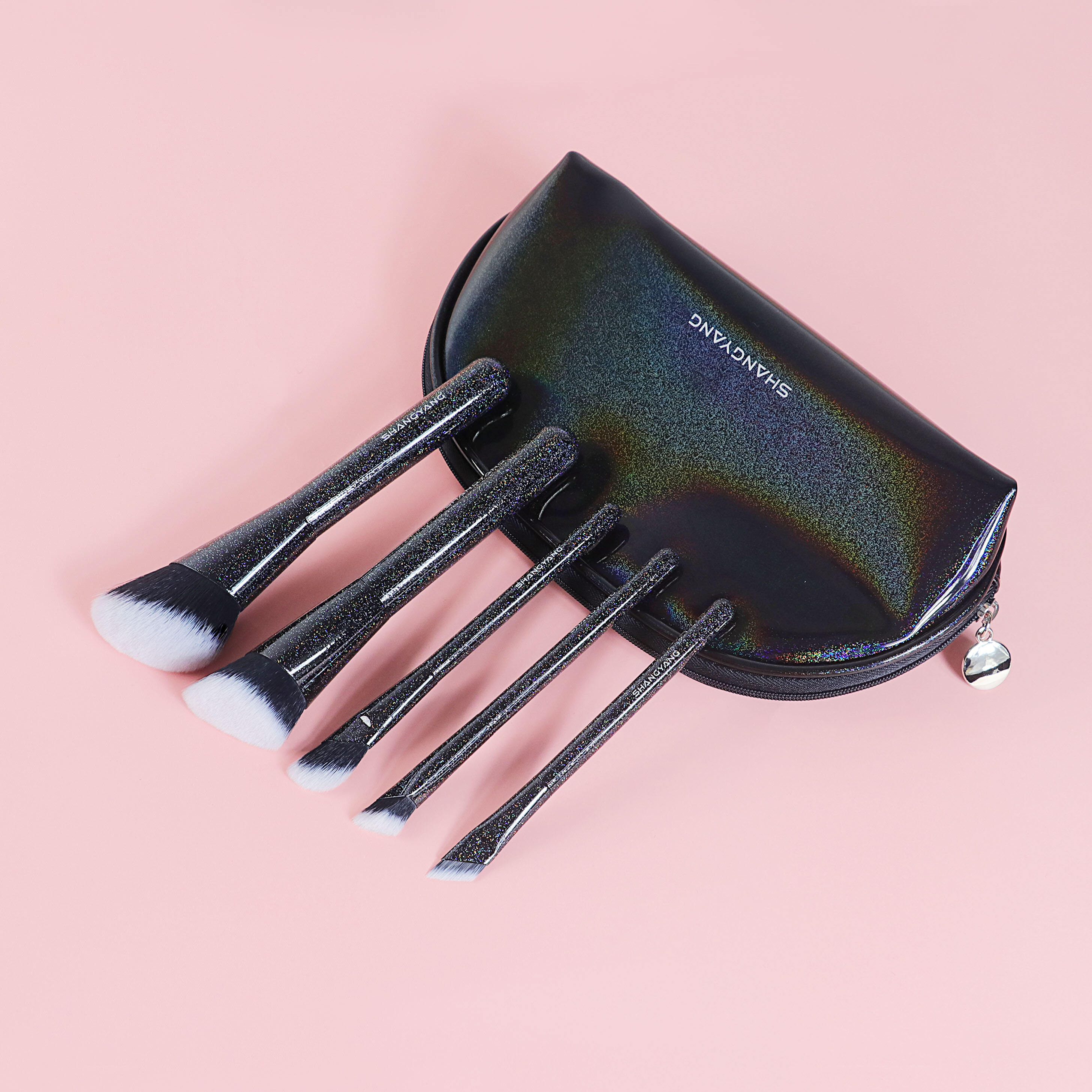 Colorful Black Makeup Brush Set
