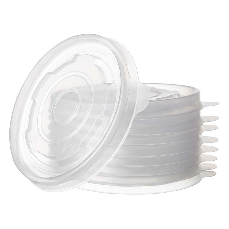 90mm PP Plastic Food Container Flat Lids For 8 oz Paper Food Container ...