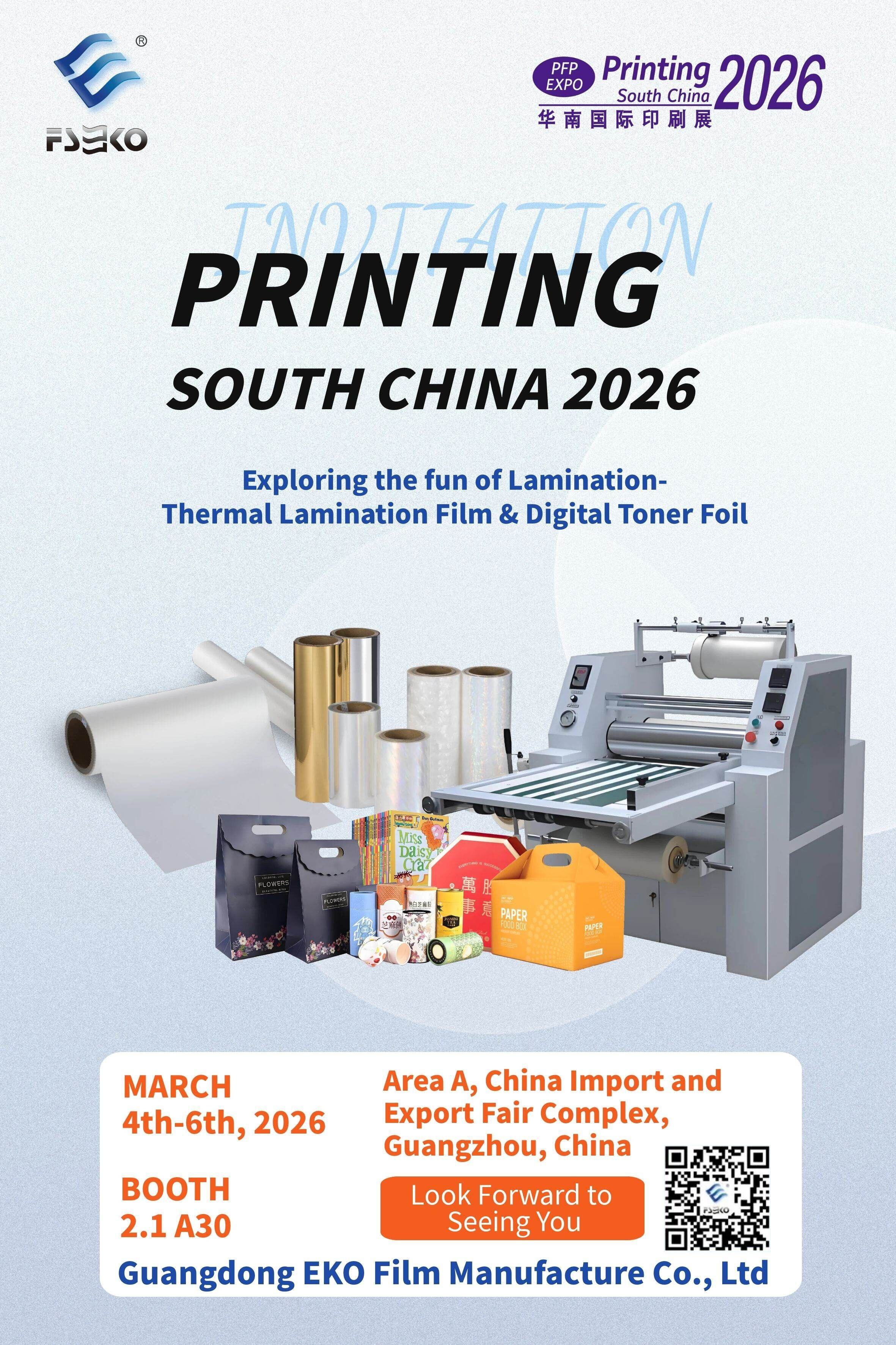Únase a EKO Film en la feria Printing South China 2026